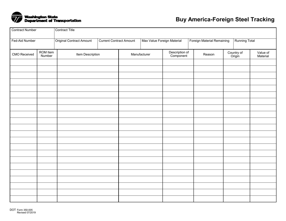 DOT Form 350-005 - Fill Out, Sign Online and Download Fillable PDF ...
