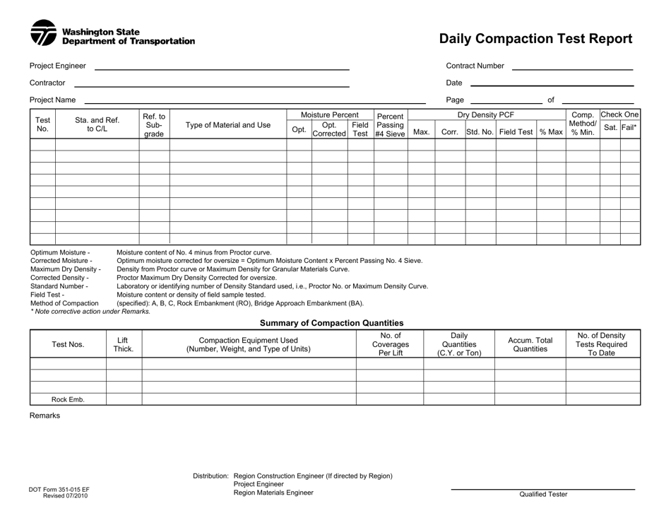 DOT Form 351-015 - Fill Out, Sign Online and Download Fillable PDF ...