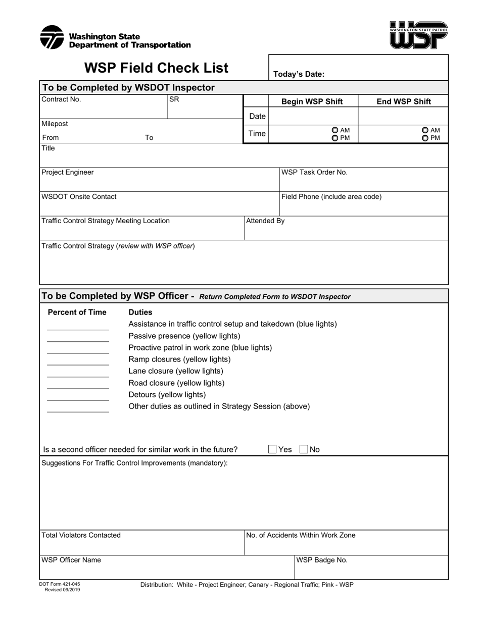 DOT Form 421-045 - Fill Out, Sign Online and Download Fillable PDF ...