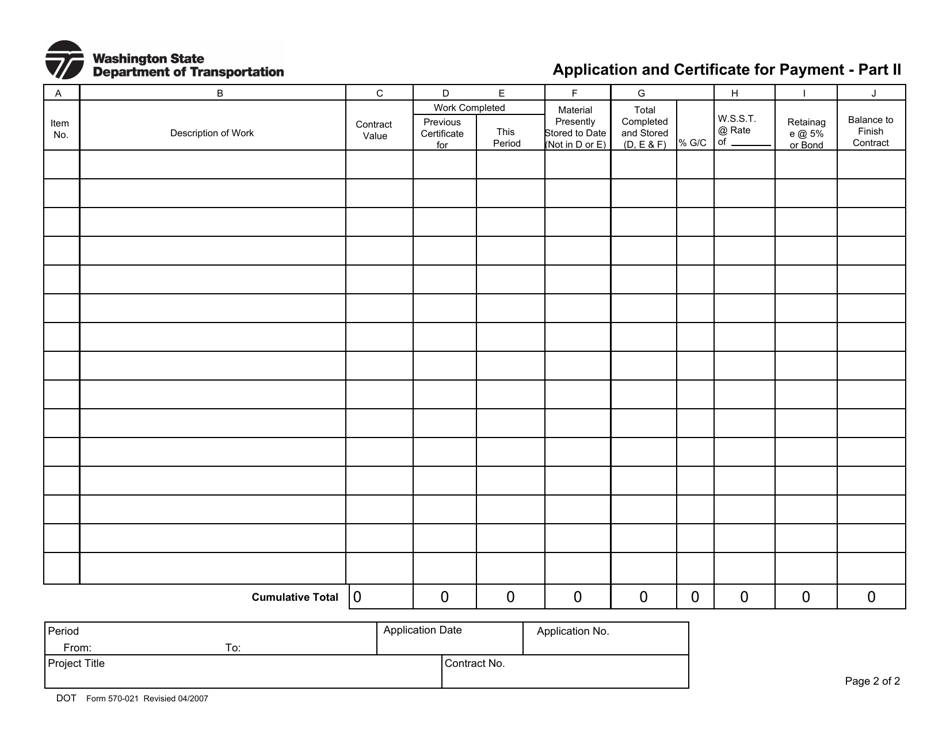 DOT Form 570-021 Part II - Fill Out, Sign Online and Download Fillable ...