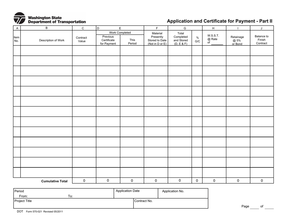 DOT Form 570-021A Part II - Fill Out, Sign Online and Download Fillable ...