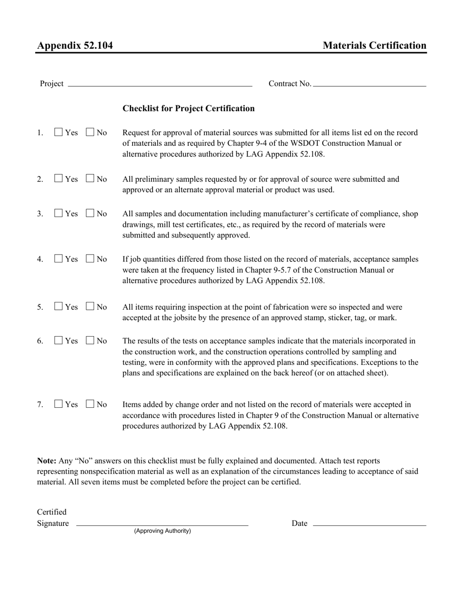 Washington Materials Certification - Fill Out, Sign Online and Download ...