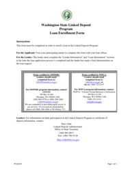 Washington Loan Enrollment Form - Washington State Linked Deposit ...