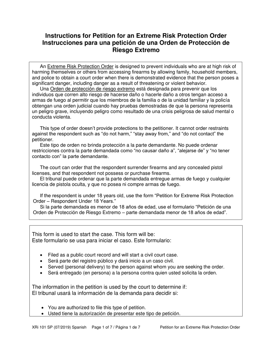 Download Instructions for Form XR101 Petition for an Extreme Risk ...