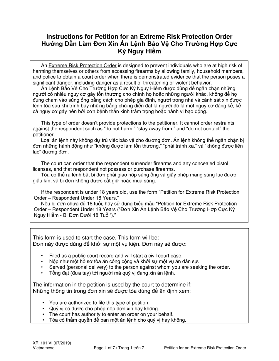 Download Instructions for Form XR101 Petition for an Extreme Risk ...