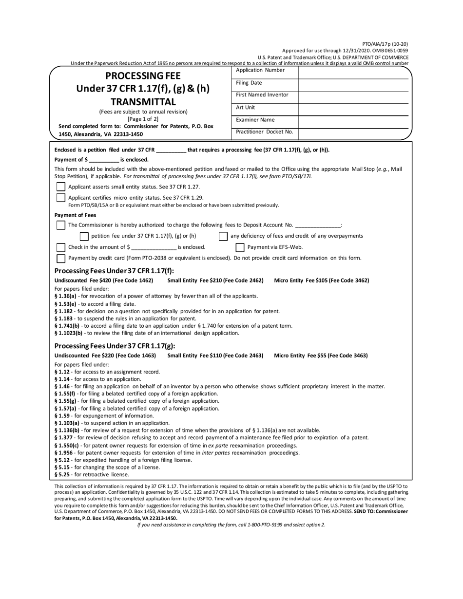 Form PTO/AIA/17P - Fill Out, Sign Online and Download Fillable PDF ...