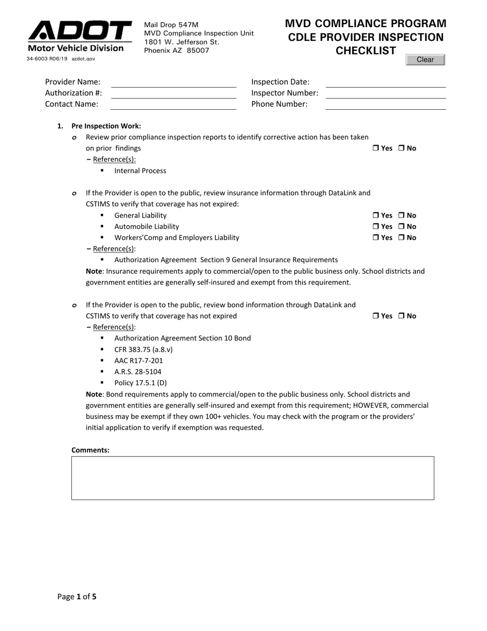 Form 34-6003 - Fill Out, Sign Online and Download Fillable PDF, Arizona ...