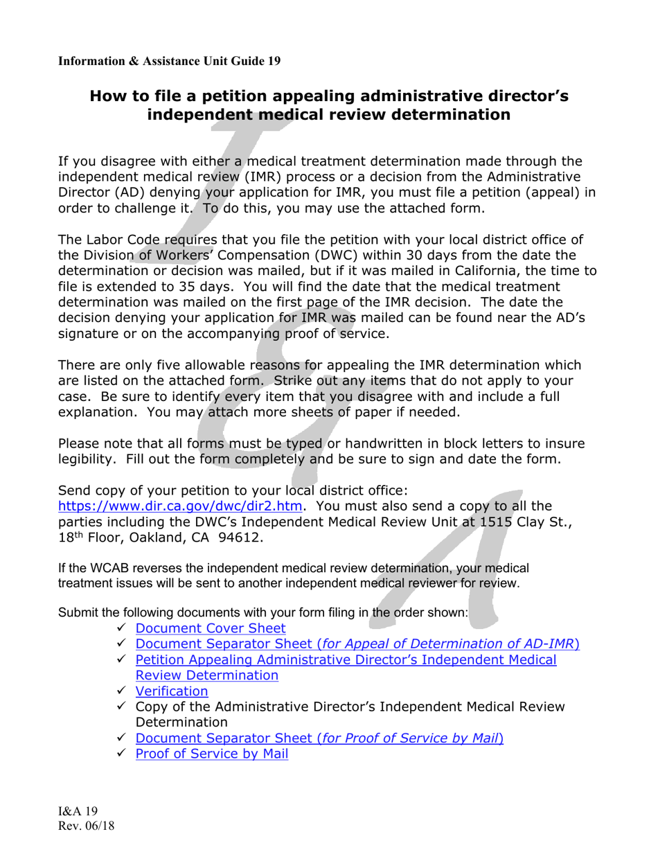 Form I&A19 - Fill Out, Sign Online and Download Printable PDF ...