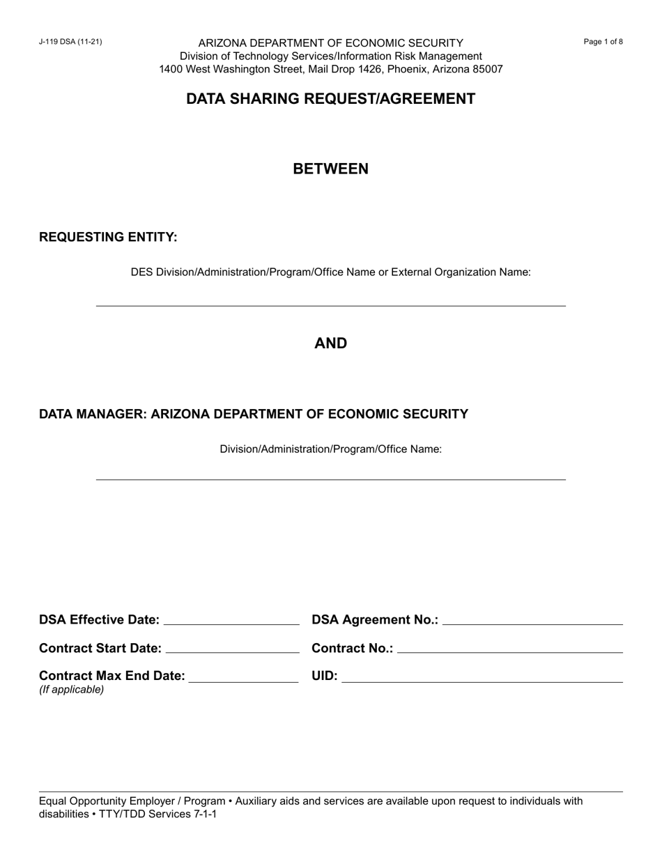 Form J-119 Download Fillable PDF or Fill Online Data Sharing Request ...