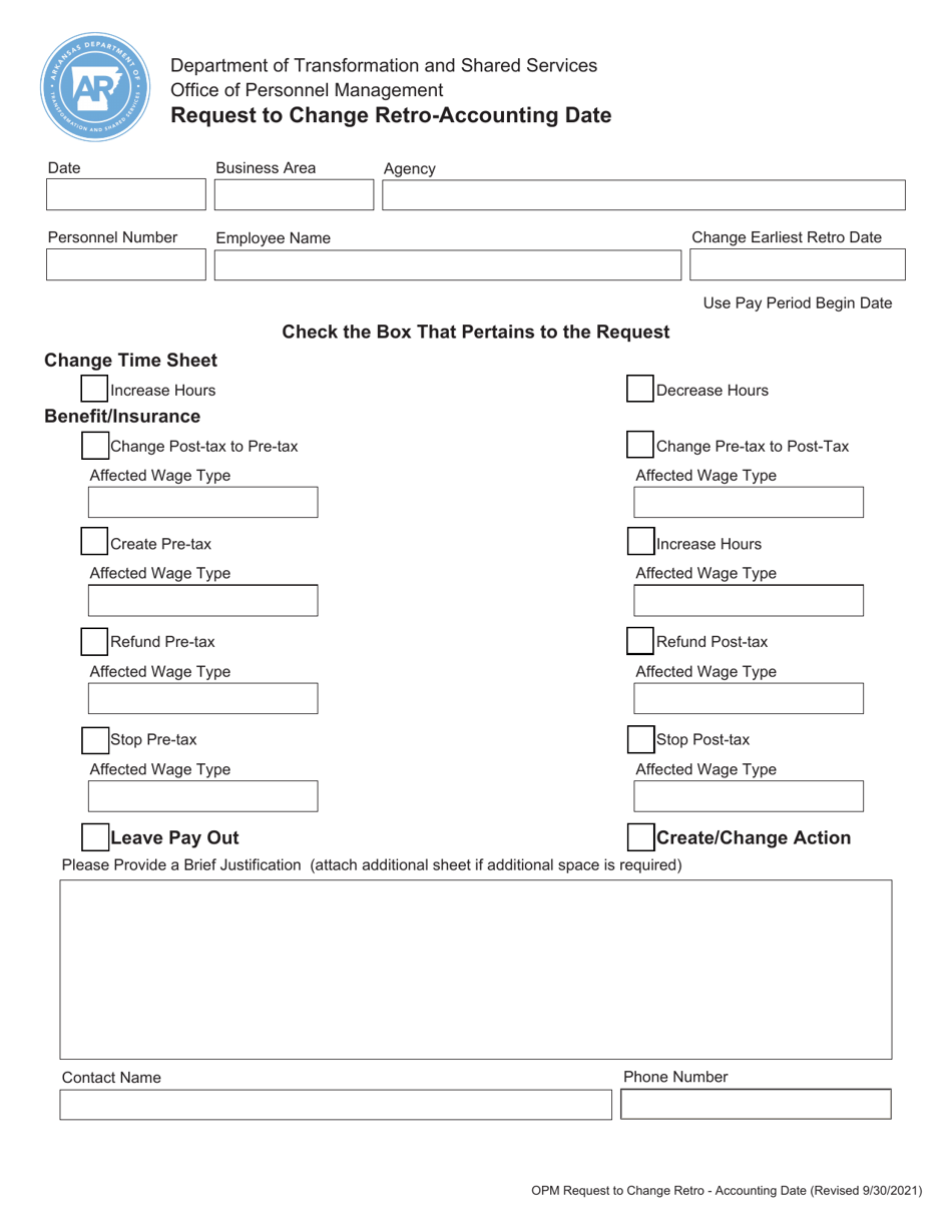 Arkansas Request to Change Retro-Accounting Date - Fill Out, Sign ...