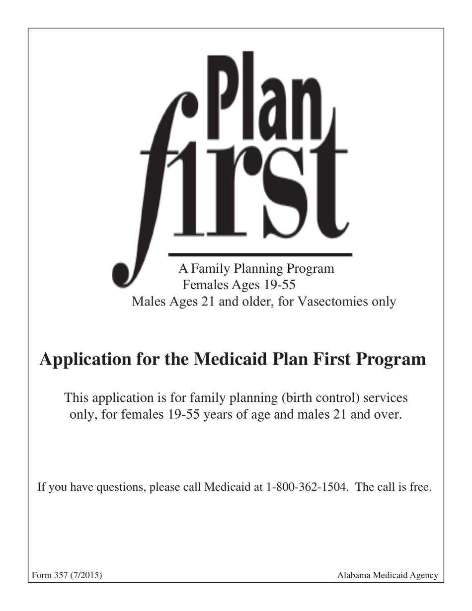 Form 357 - Fill Out, Sign Online and Download Fillable PDF, Alabama ...