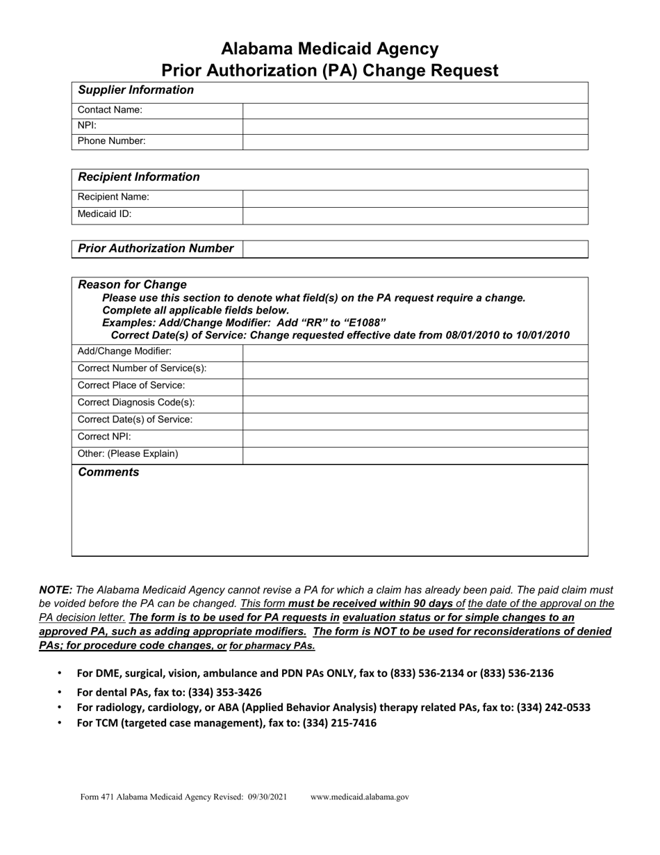 Form 471 - Fill Out, Sign Online and Download Printable PDF, Alabama ...