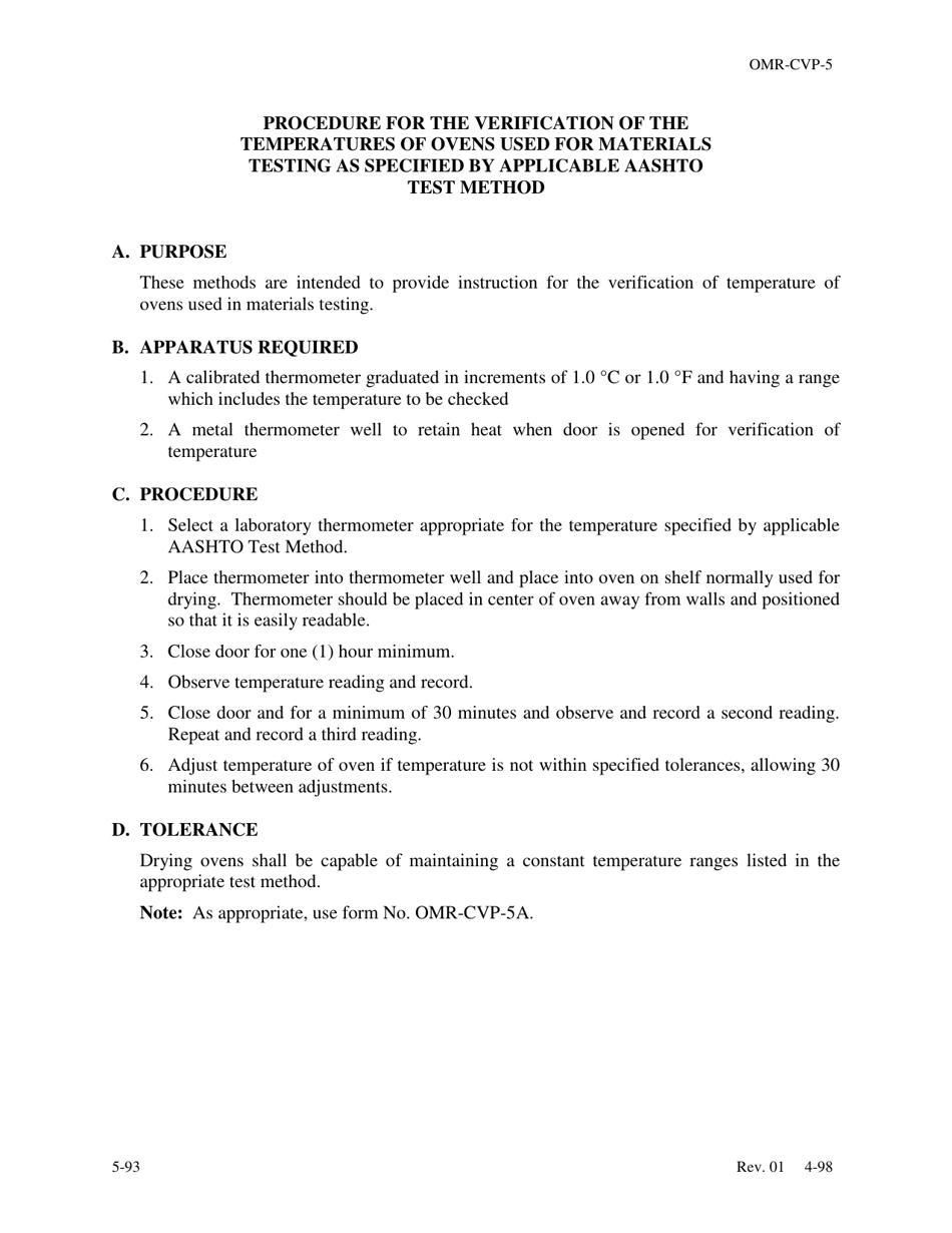 Form OMR-CVP-5 - Fill Out, Sign Online and Download Printable PDF ...