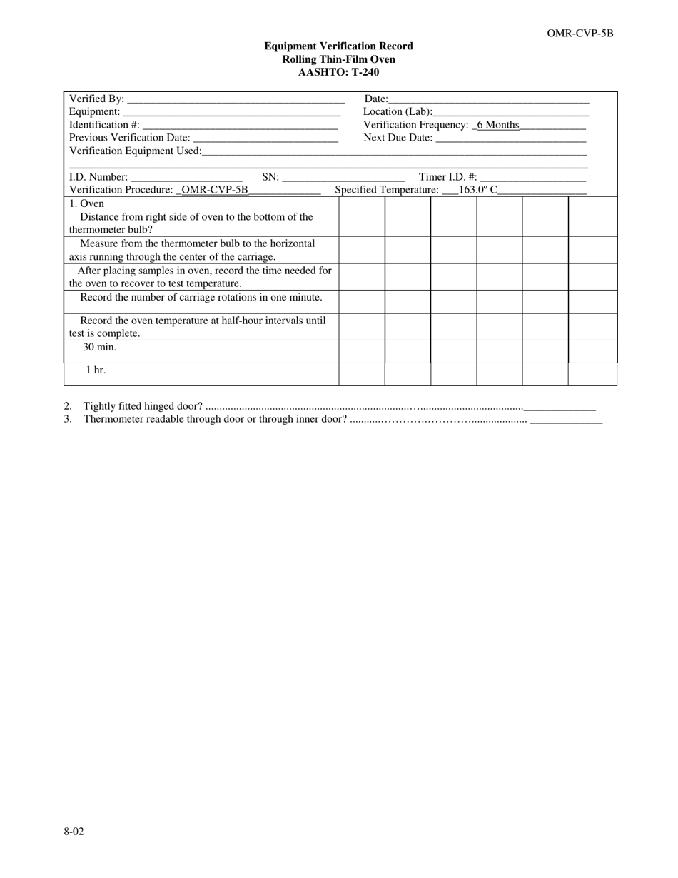 Form OMR-CVP-5B - Fill Out, Sign Online and Download Printable PDF ...