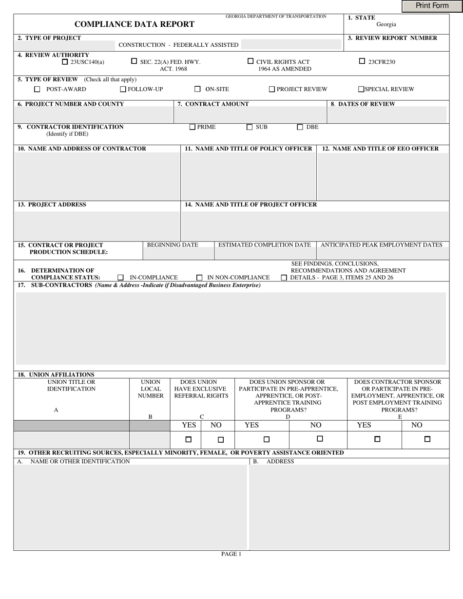 Georgia (United States) Compliance Data Report - Fill Out, Sign Online ...