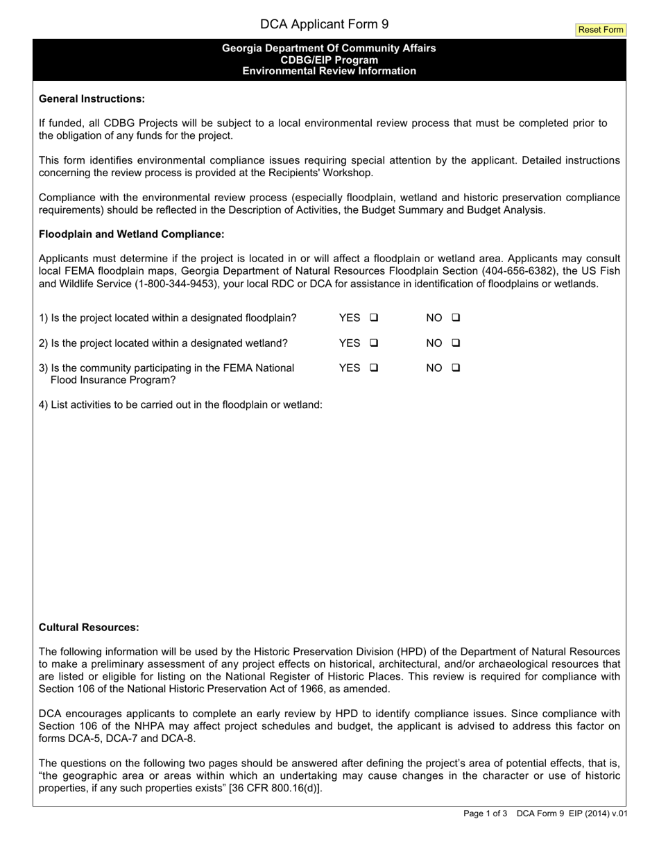 DCA Form 9 EIP - Fill Out, Sign Online and Download Fillable PDF ...