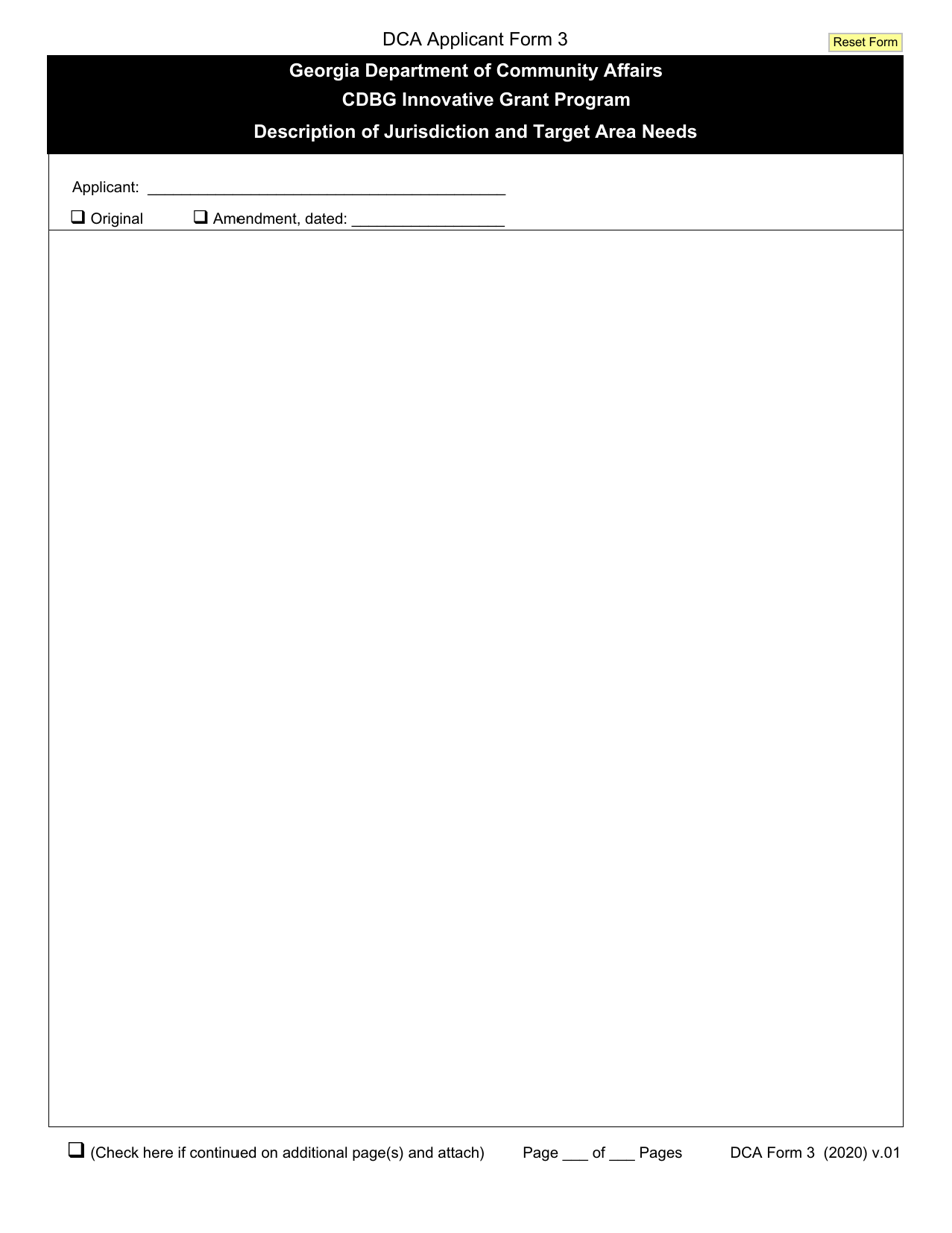 DCA Form 3 - Fill Out, Sign Online and Download Fillable PDF, Georgia ...