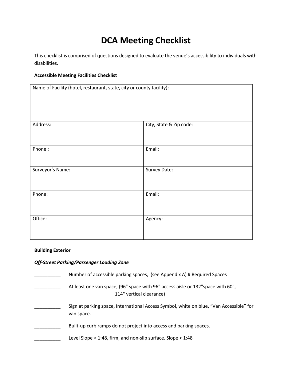 Georgia (United States) Dca Meeting Checklist - Fill Out, Sign Online ...