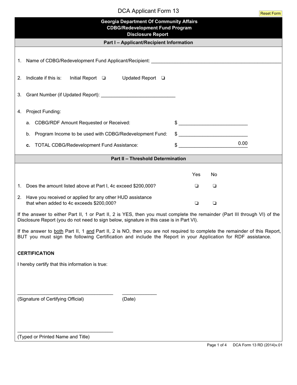 DCA Form 13 RD - Fill Out, Sign Online and Download Fillable PDF ...