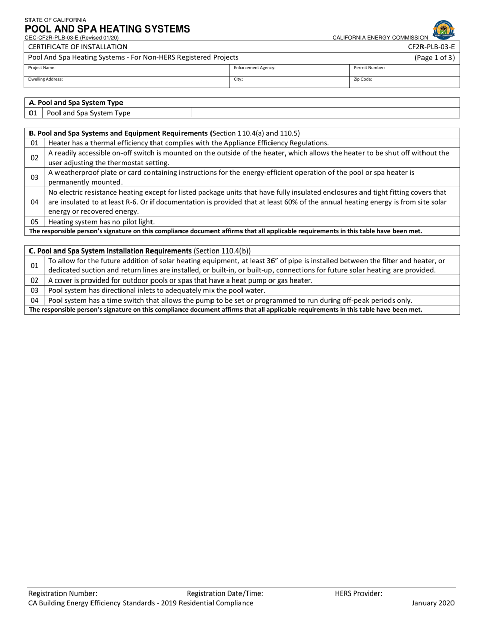 Form CEC-CF2R-PLB-03 - Fill Out, Sign Online and Download Printable PDF ...