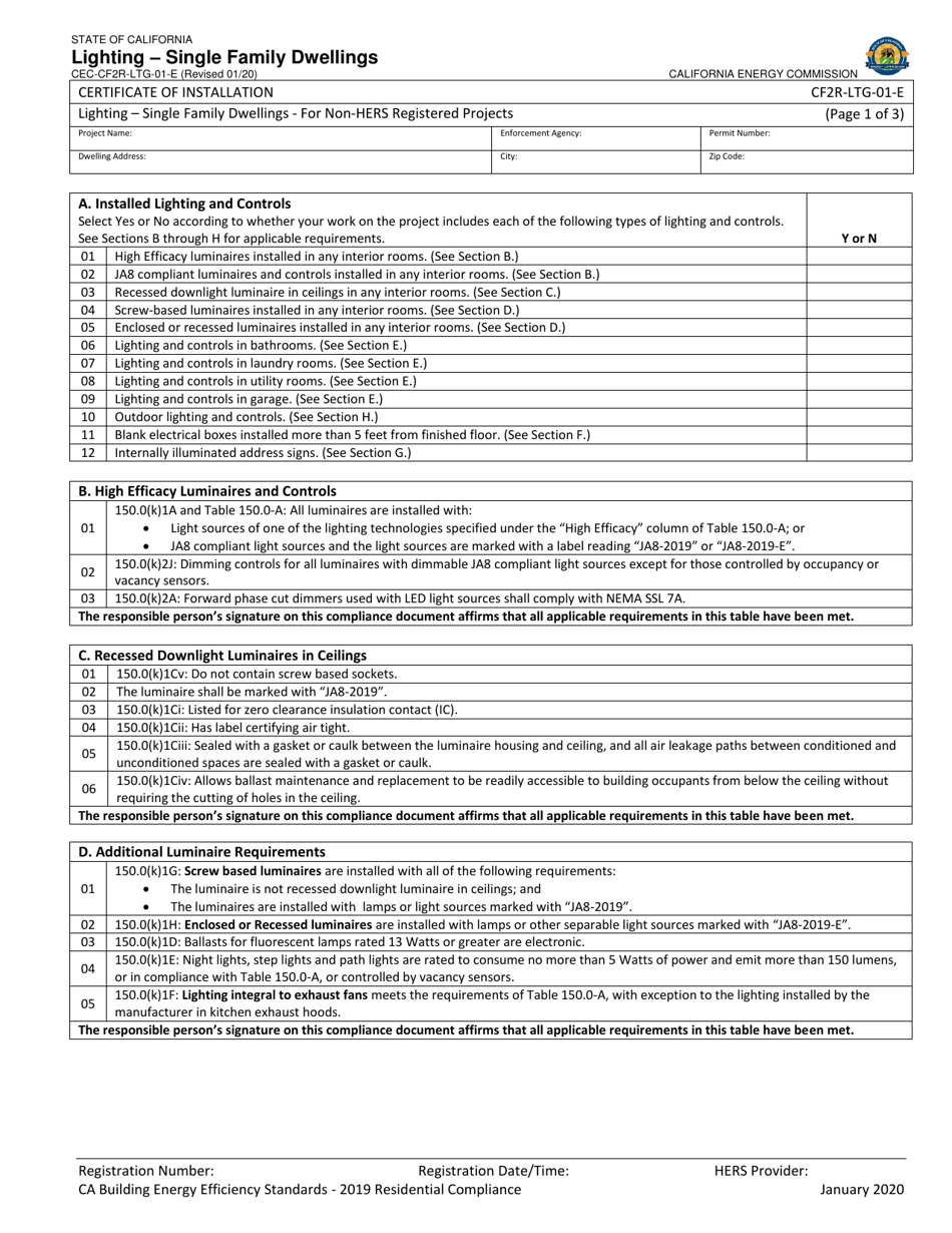 Form CEC-CF2R-LTG-01 - Fill Out, Sign Online and Download Printable PDF ...