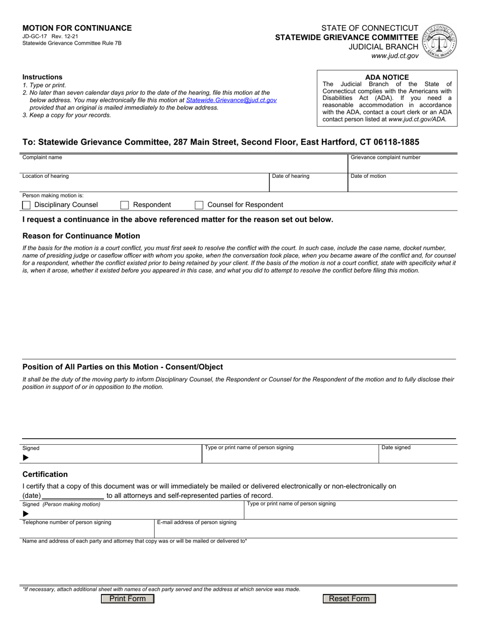 Form JD-GC-17 - Fill Out, Sign Online and Download Fillable PDF ...