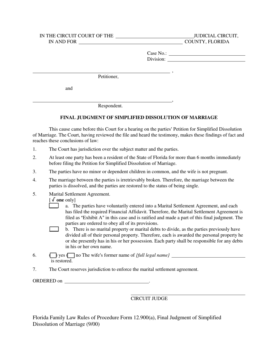 Form 12.990(A) - Fill Out, Sign Online and Download Fillable PDF, Florida | Templateroller