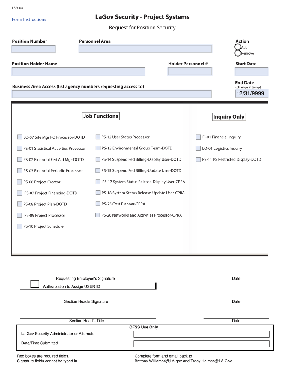 Form LSF004 - Fill Out, Sign Online and Download Fillable PDF ...