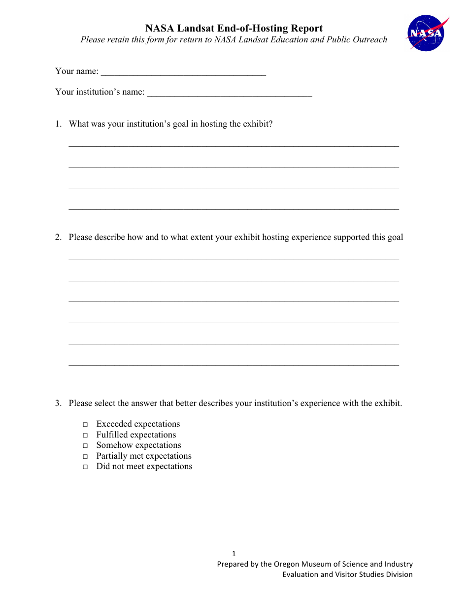 Landsat End-Of-Hosting Report Form - Fill Out, Sign Online and Download ...