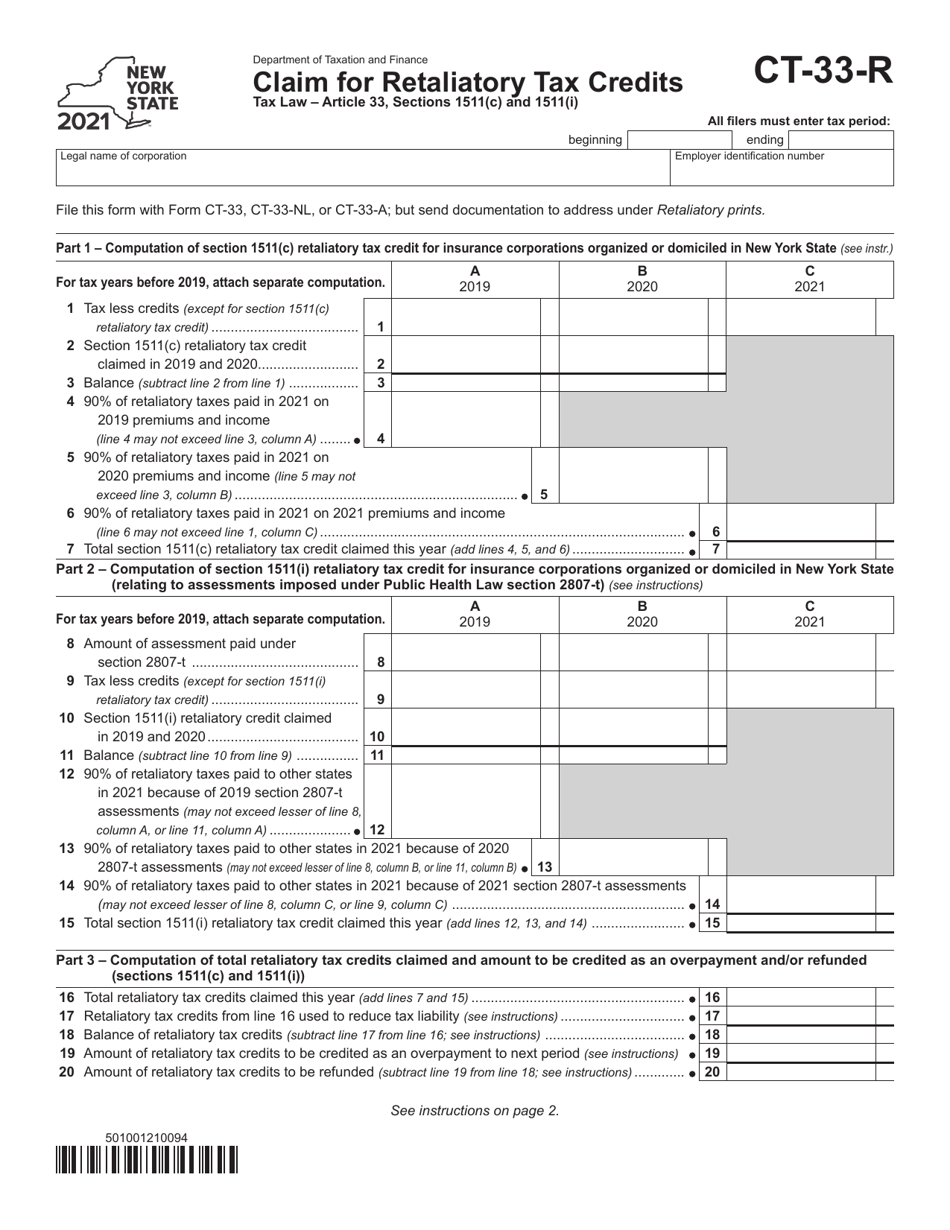 Form CT-33-R - 2021 - Fill Out, Sign Online and Download Printable PDF ...