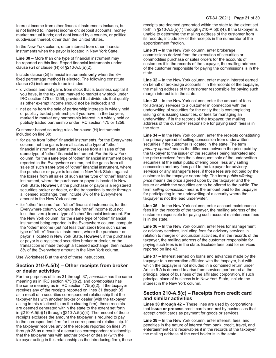 Download Instructions for Form CT-3 General Business Corporation ...