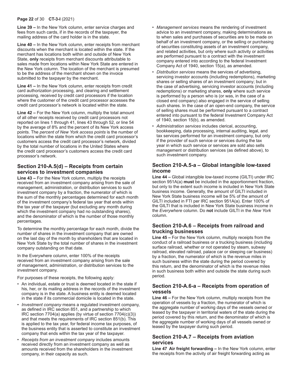 Download Instructions for Form CT-3 General Business Corporation ...