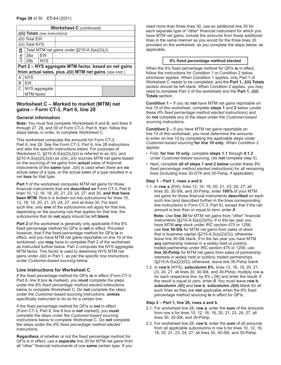 Download Instructions for Form CT-3 General Business Corporation ...