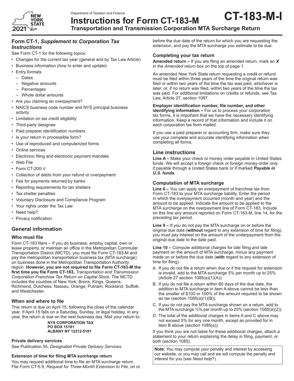 Download Instructions for Form CT-183-M Transportation and Transmission ...
