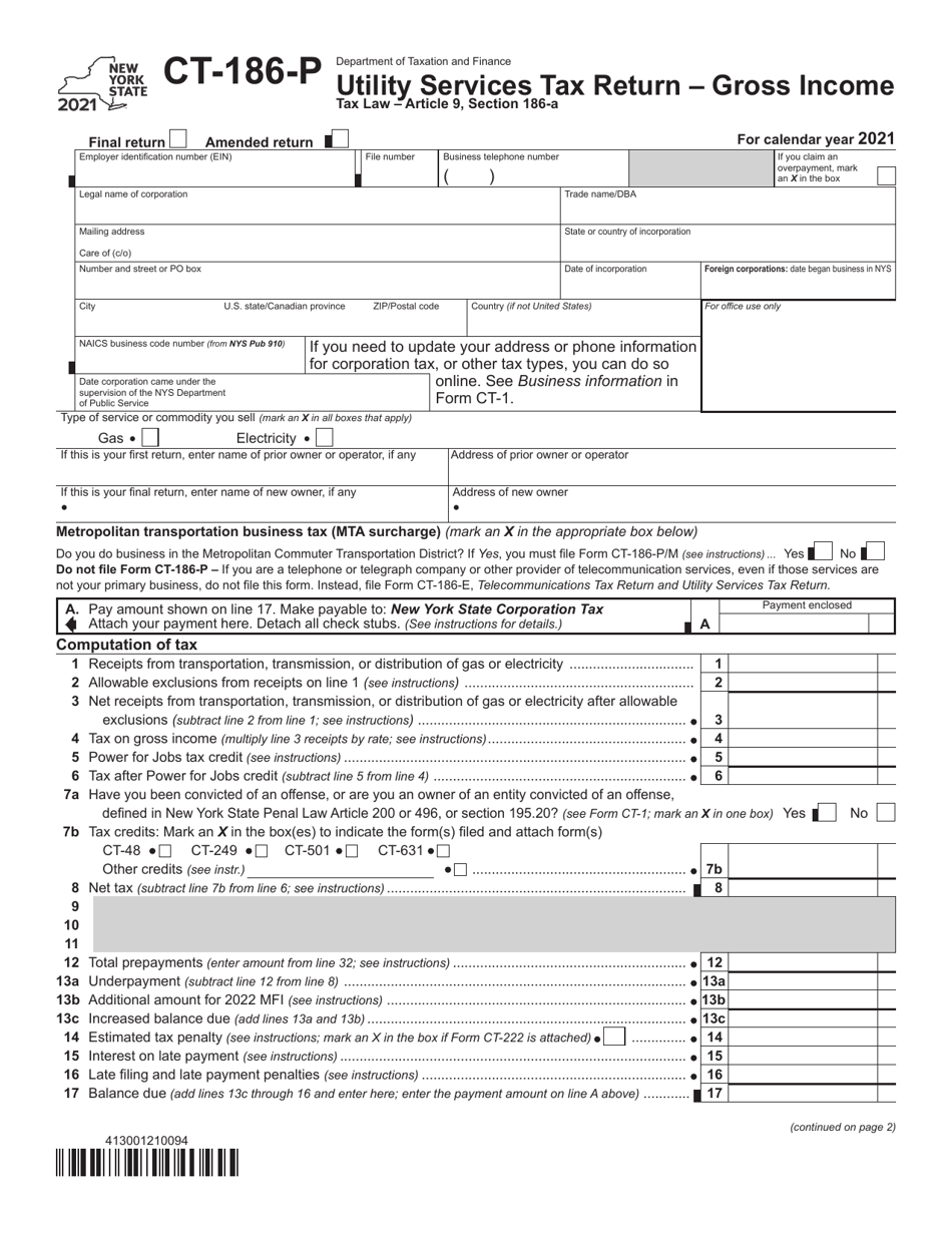 Form CT-186-P - 2021 - Fill Out, Sign Online and Download Printable PDF ...