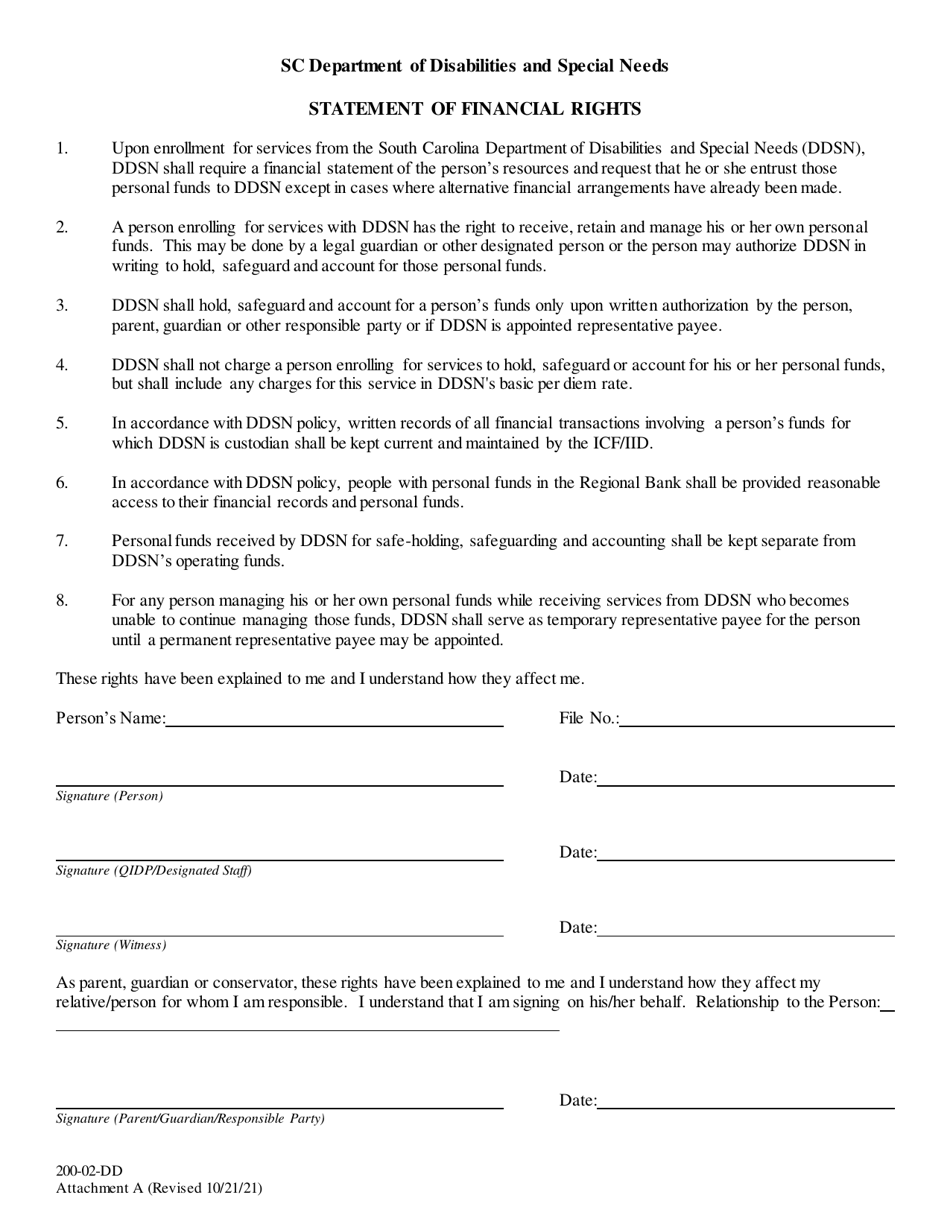 South Carolina Statement of Financial Rights - Fill Out, Sign Online ...