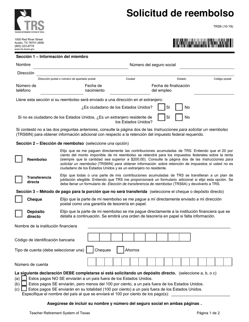Formulario TRS6 - Fill Out, Sign Online and Download Fillable PDF ...