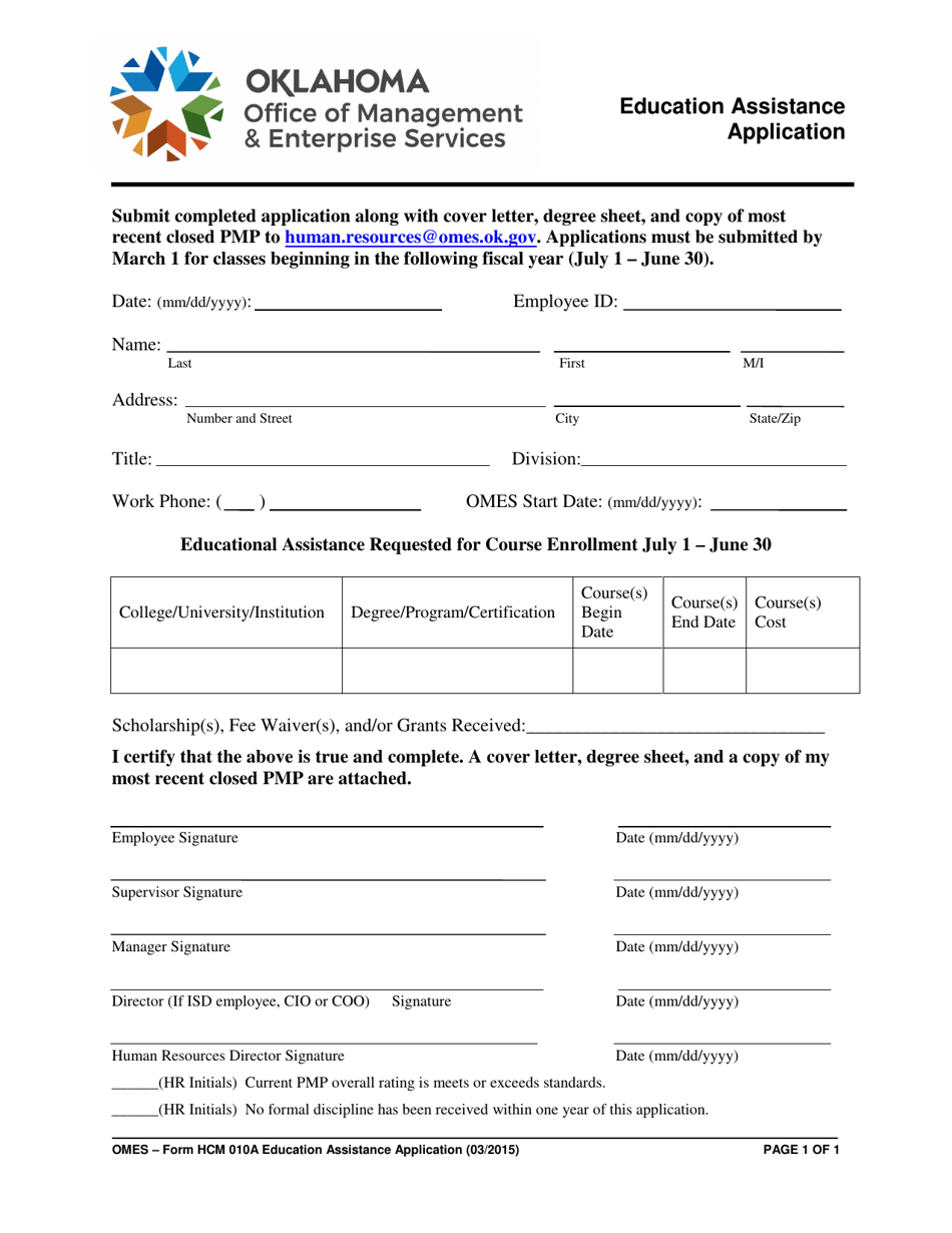 Form HCM010A - Fill Out, Sign Online and Download Fillable PDF ...