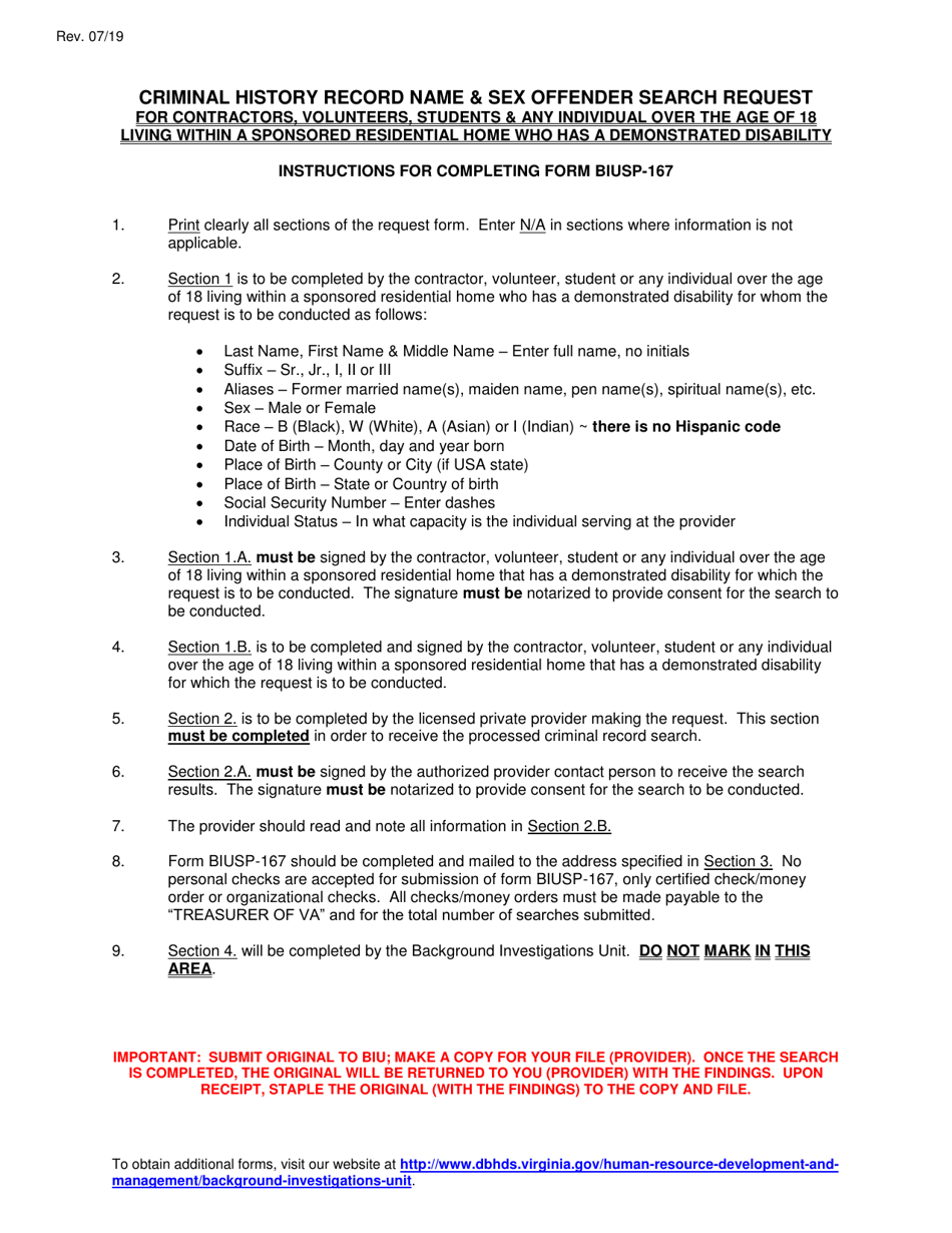 Form BIUSP-167 - Fill Out, Sign Online and Download Printable PDF ...