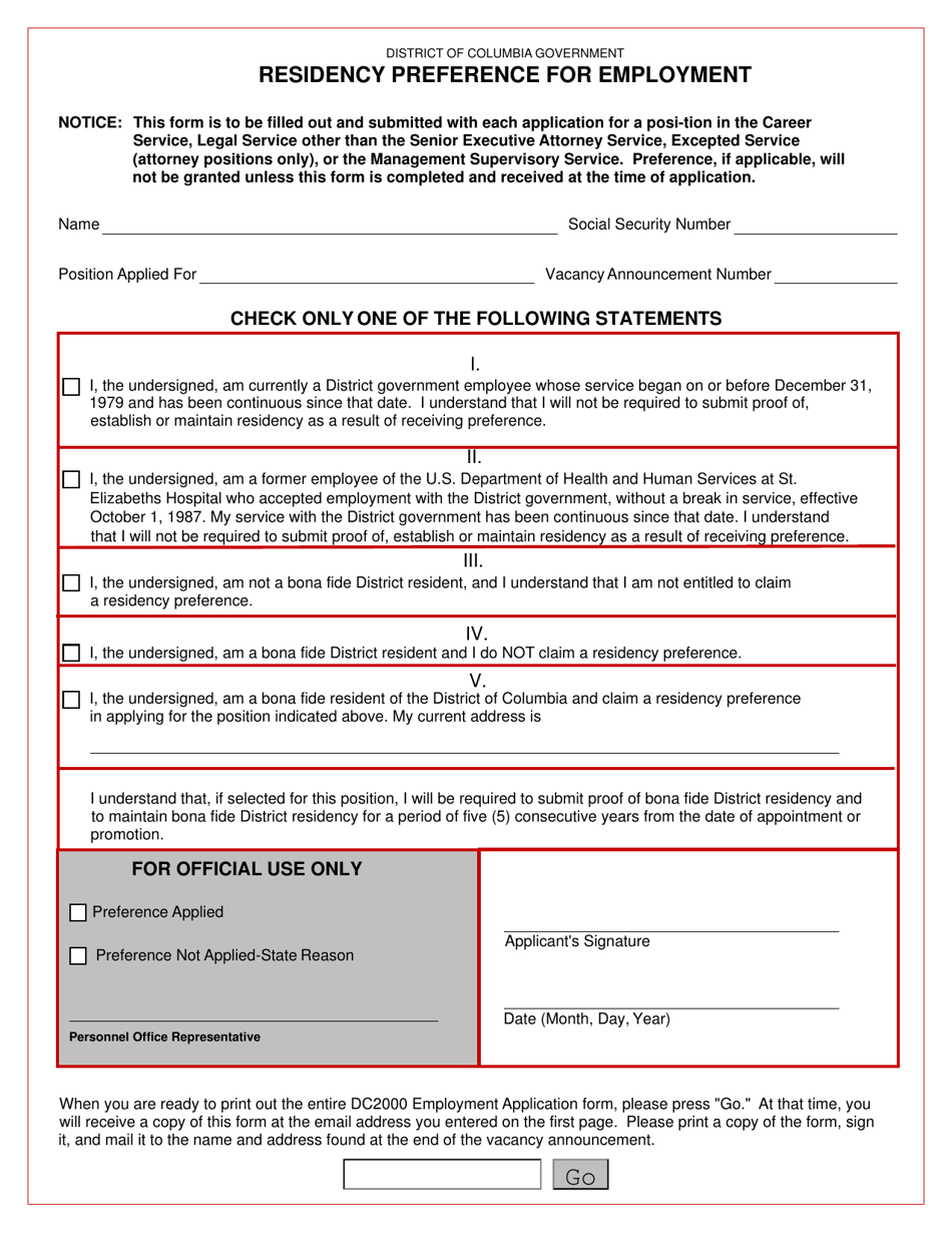 Form DC2000 - Fill Out, Sign Online and Download Fillable PDF ...