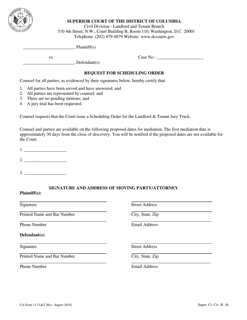 Form CA113 L&T - Fill Out, Sign Online and Download Fillable PDF ...