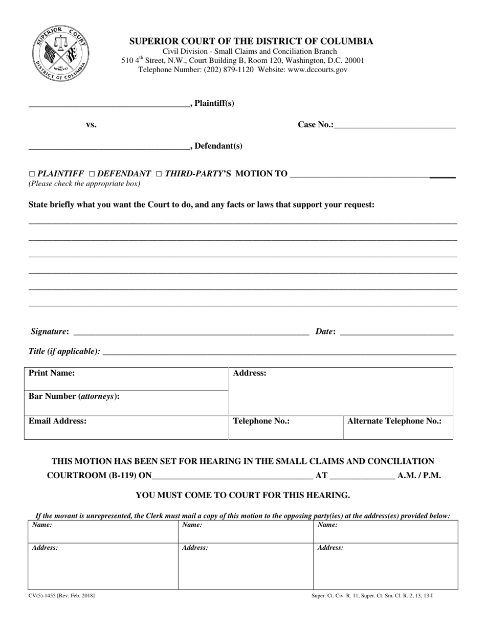 Form CV(5)-1455 - Fill Out, Sign Online and Download Fillable PDF ...