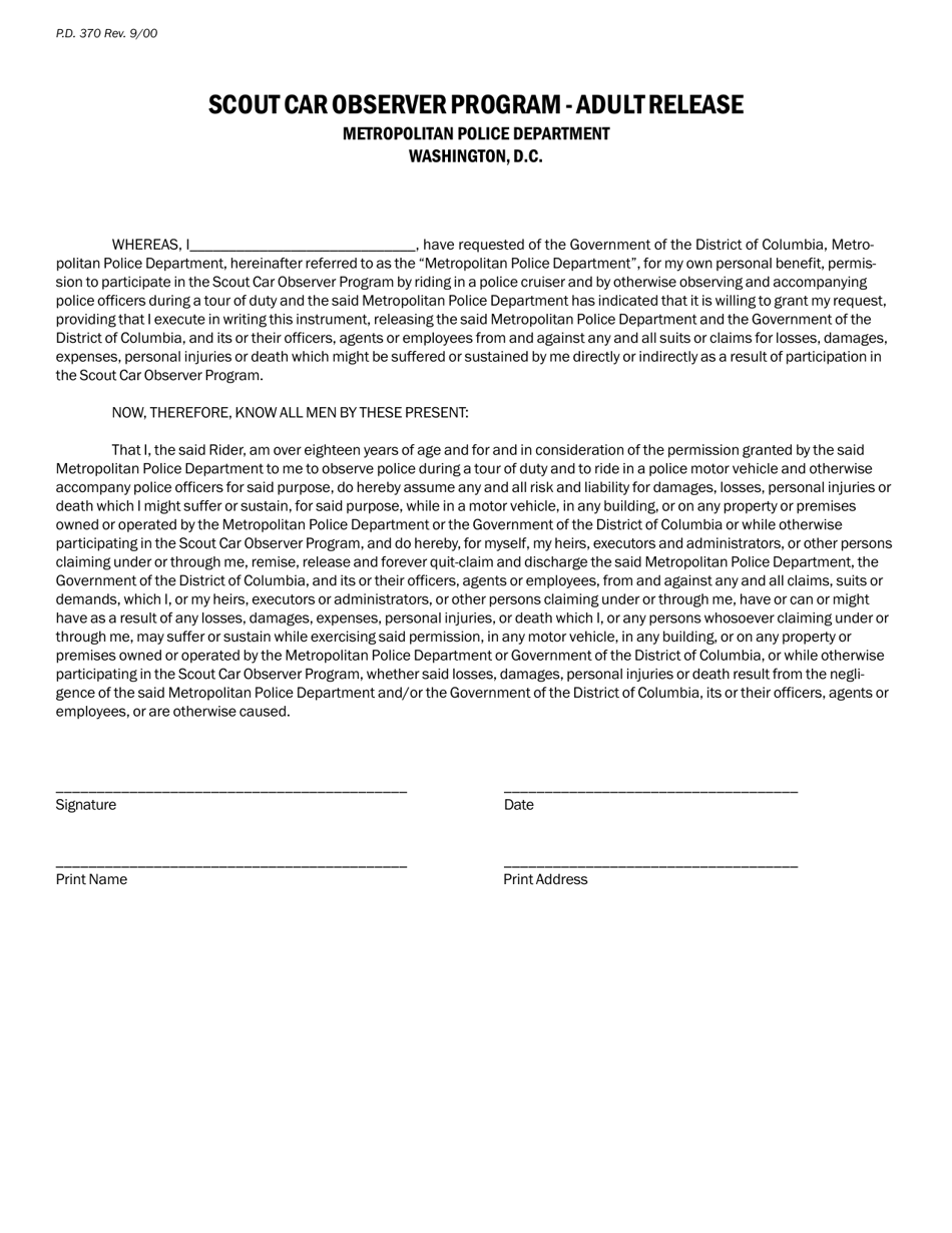Form P.D.370 - Fill Out, Sign Online and Download Printable PDF ...