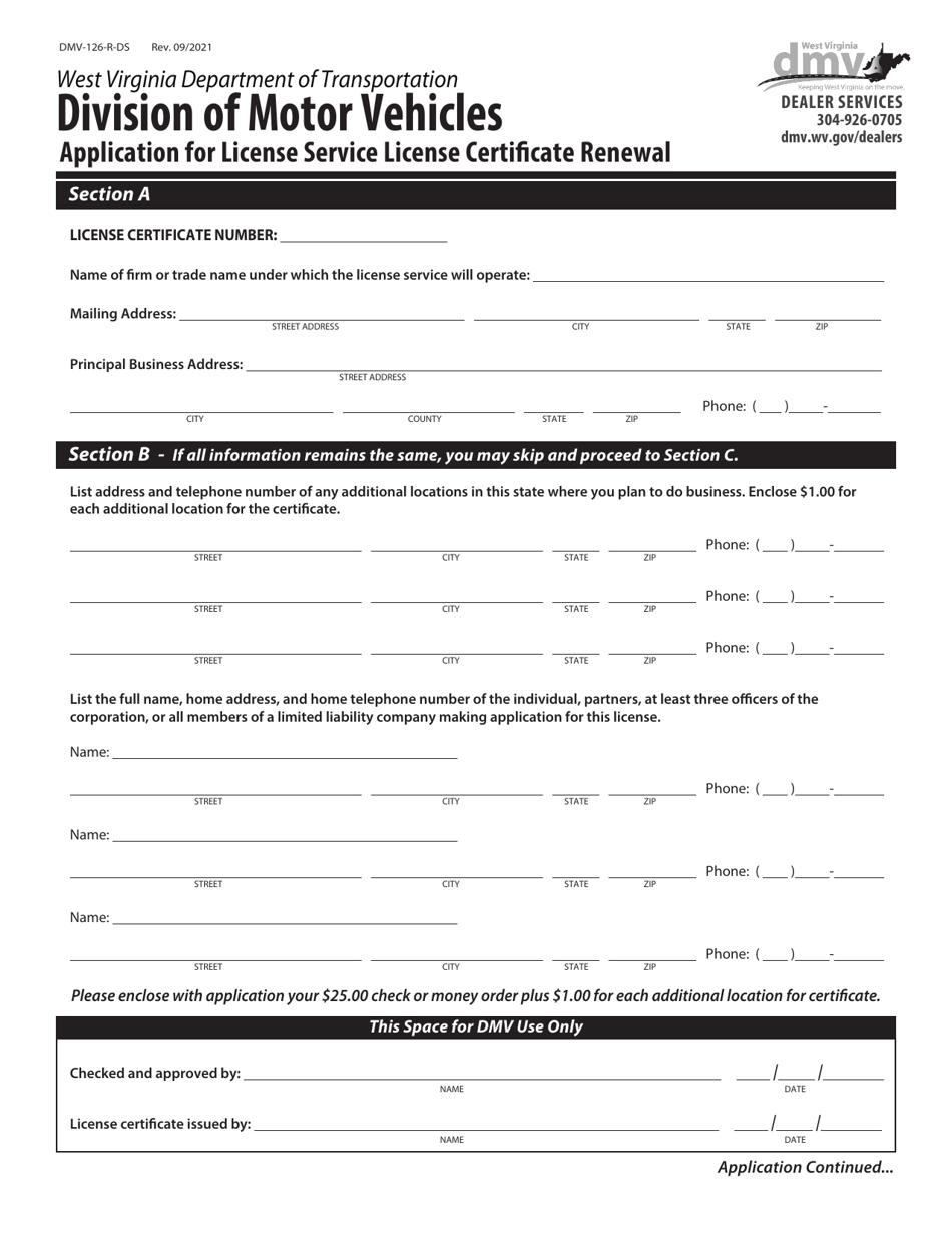 Form DMV-126-R-DS - Fill Out, Sign Online and Download Fillable PDF ...