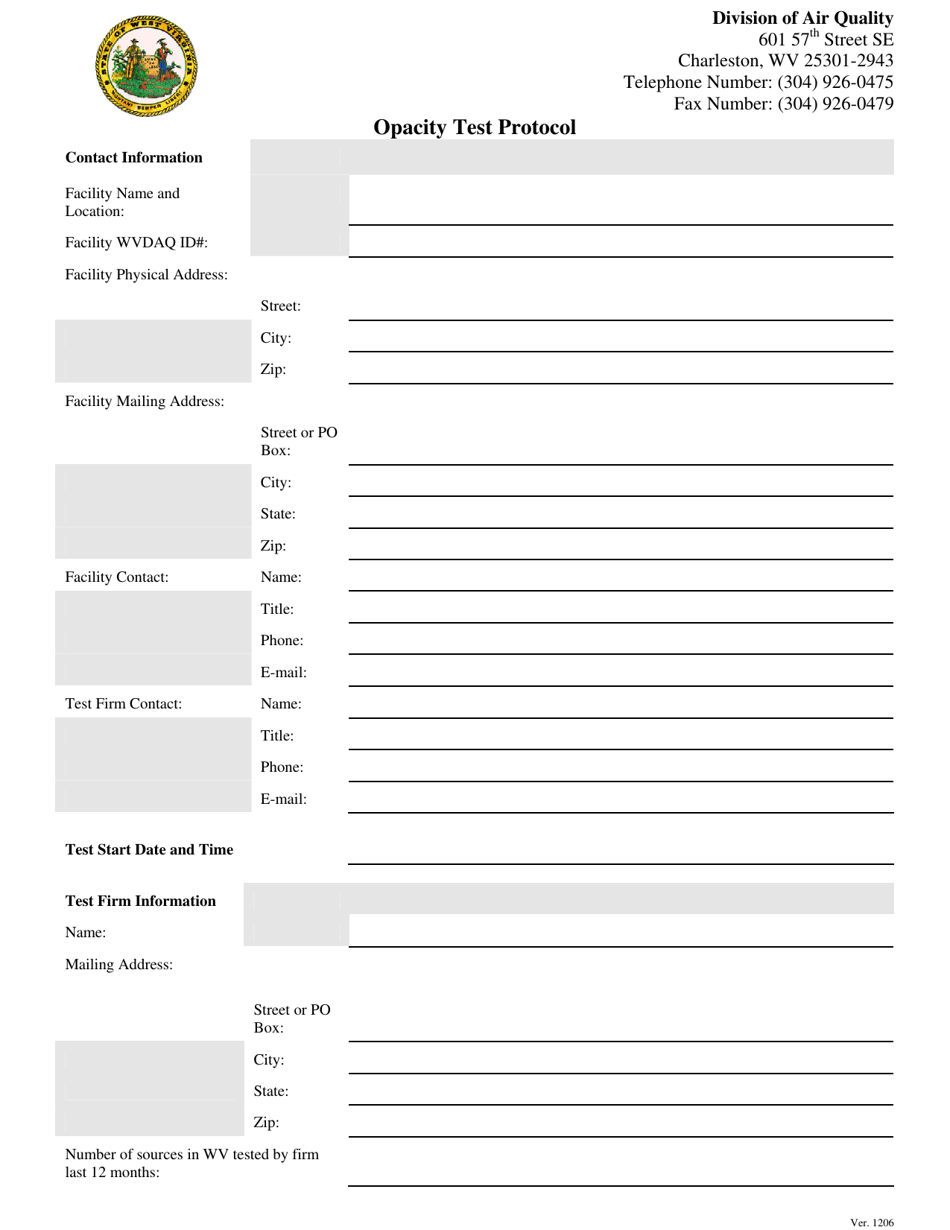 West Virginia Opacity Test Protocol - Fill Out, Sign Online and ...