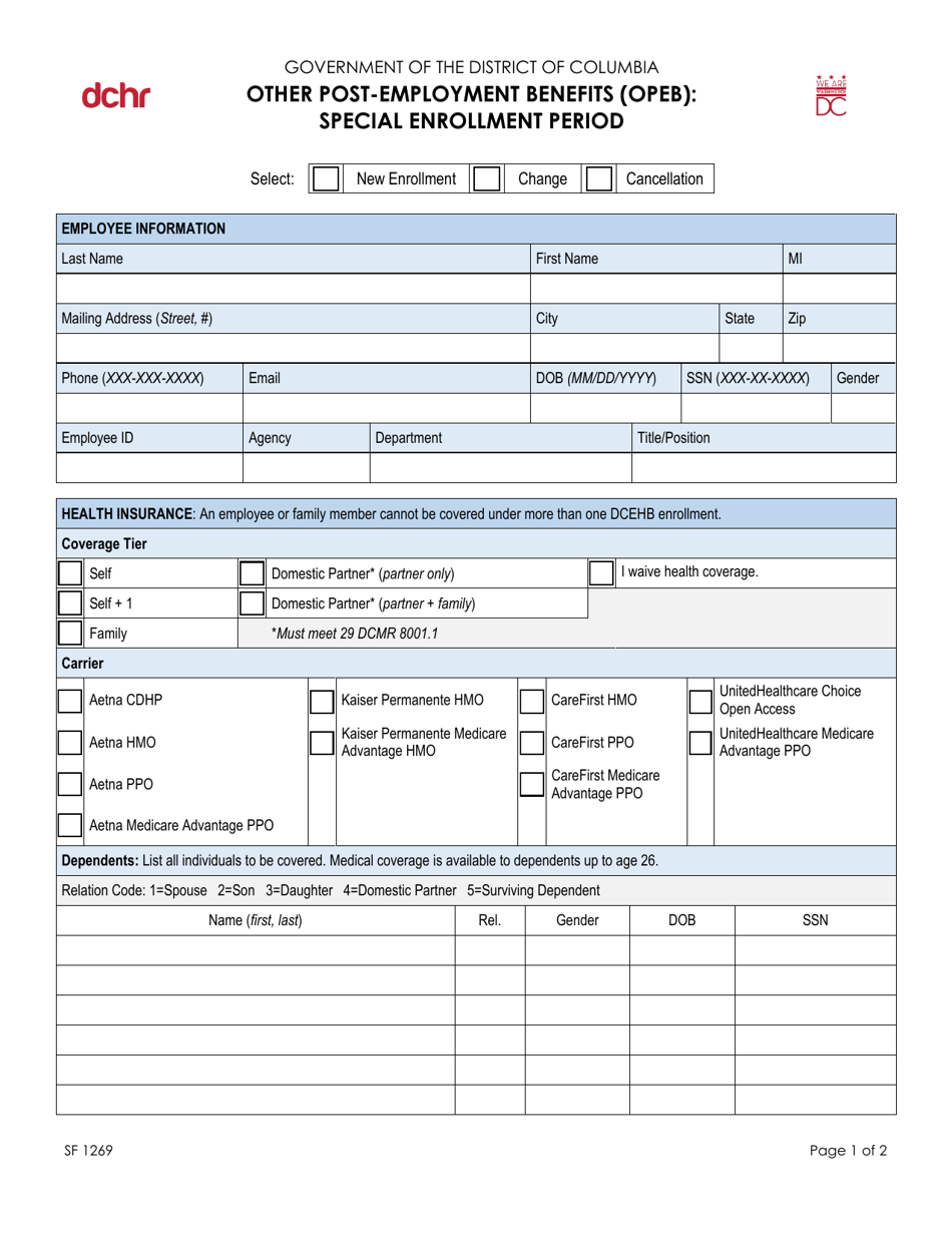 Form SF1269 - Fill Out, Sign Online and Download Fillable PDF ...
