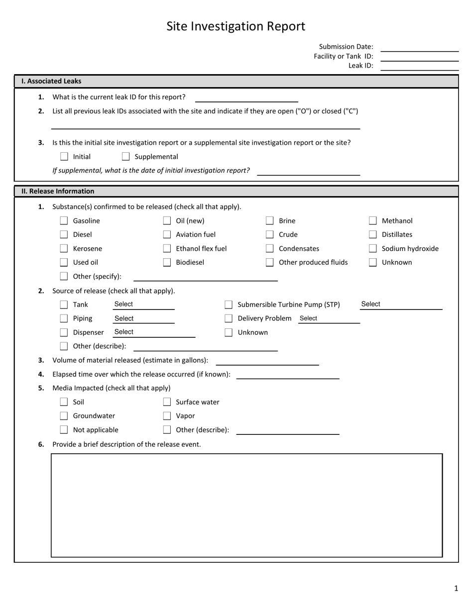 West Virginia Site Investigation Report - Fill Out, Sign Online and ...