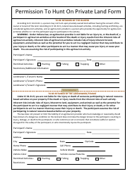 Indiana Permission to Hunt on Private Land Form Download Printable PDF ...