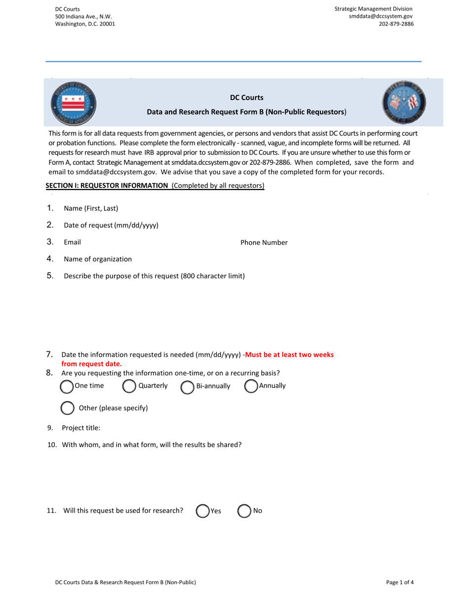 Form B - Fill Out, Sign Online and Download Fillable PDF, Washington, D ...