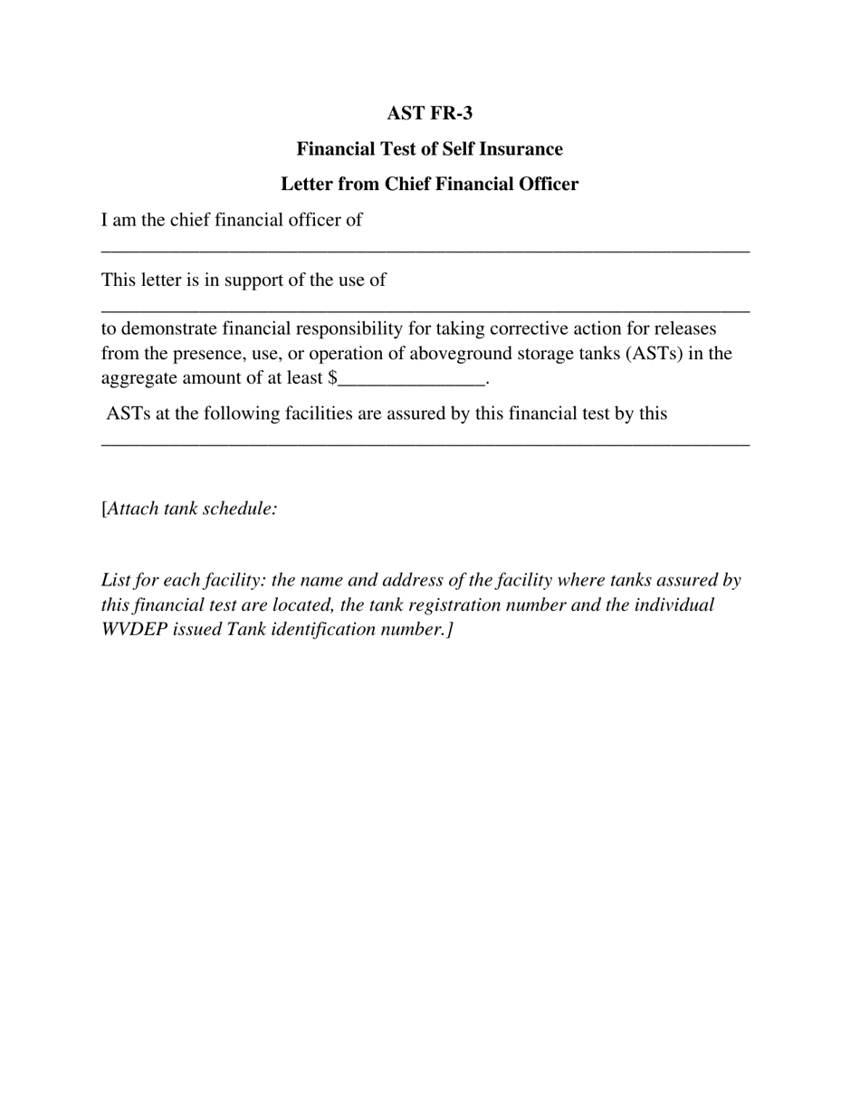 Form AST FR-3 - Fill Out, Sign Online and Download Fillable PDF, West ...